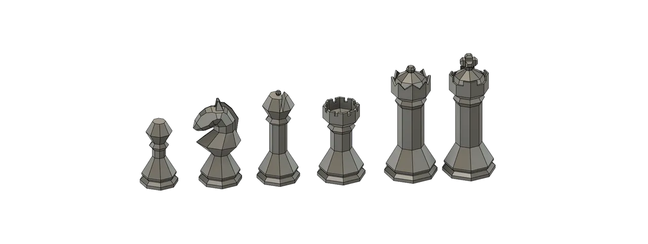Low poly chess set by AV3D | Download free STL model | Printables.com