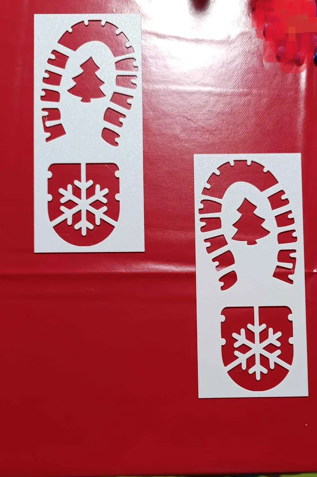 santa stencil foot print by mónica Antunes | Download free STL model ...