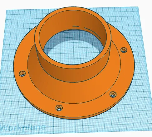 Collar and support for attaching 4" flex hose to dust collection bin by ...