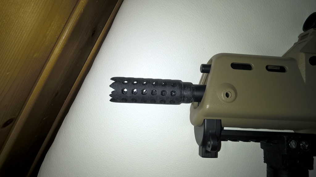 threaded airsoft muzzle brake/flash hider by Planetler | Download free ...