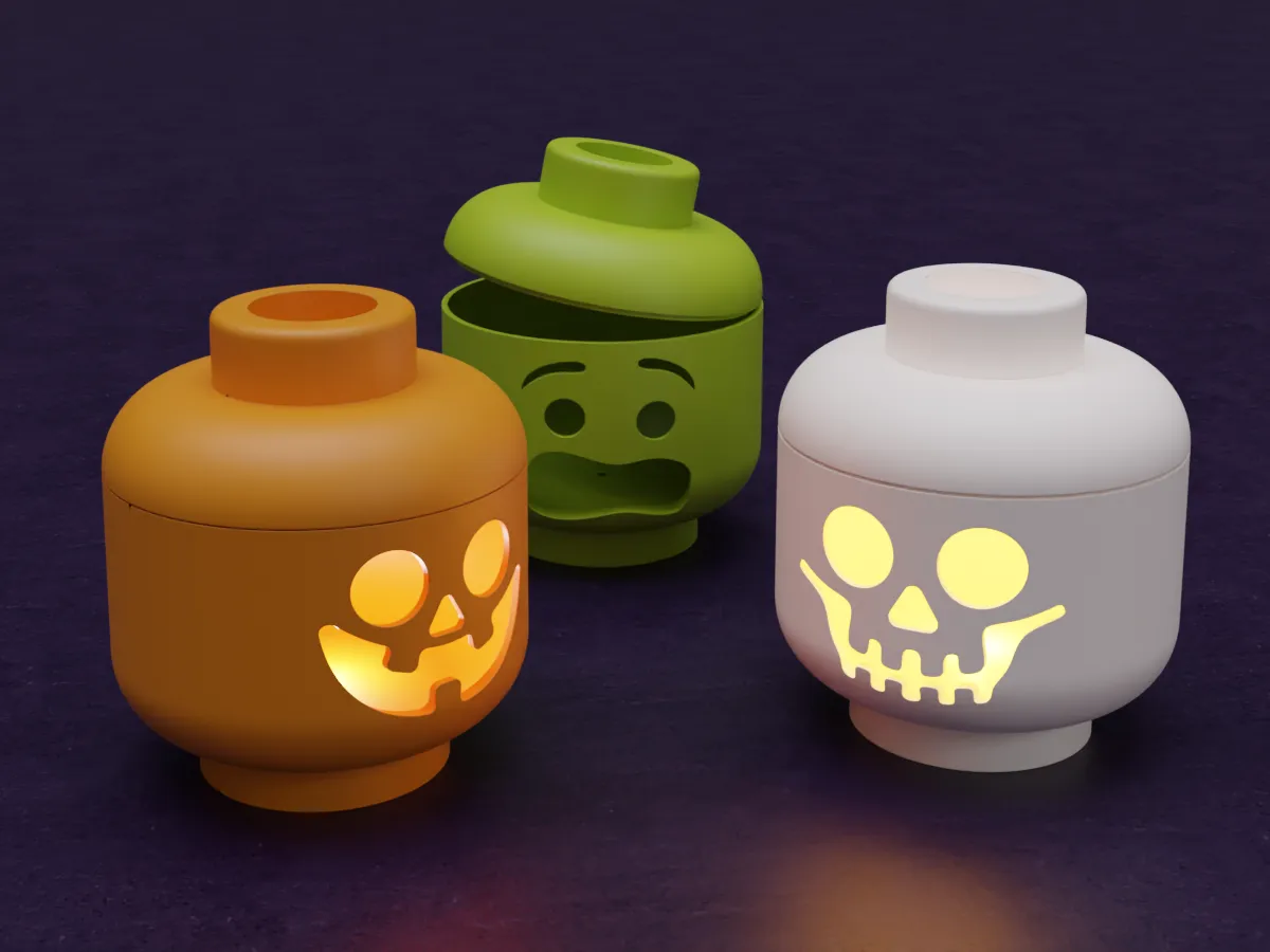 Candy Dish or Candle Lamp Inspired by LEGO Heads by Dain | Download ...