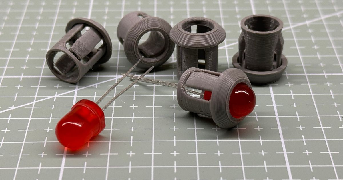 8mm LED Holder by firstgizmo | Download free STL model | Printables.com