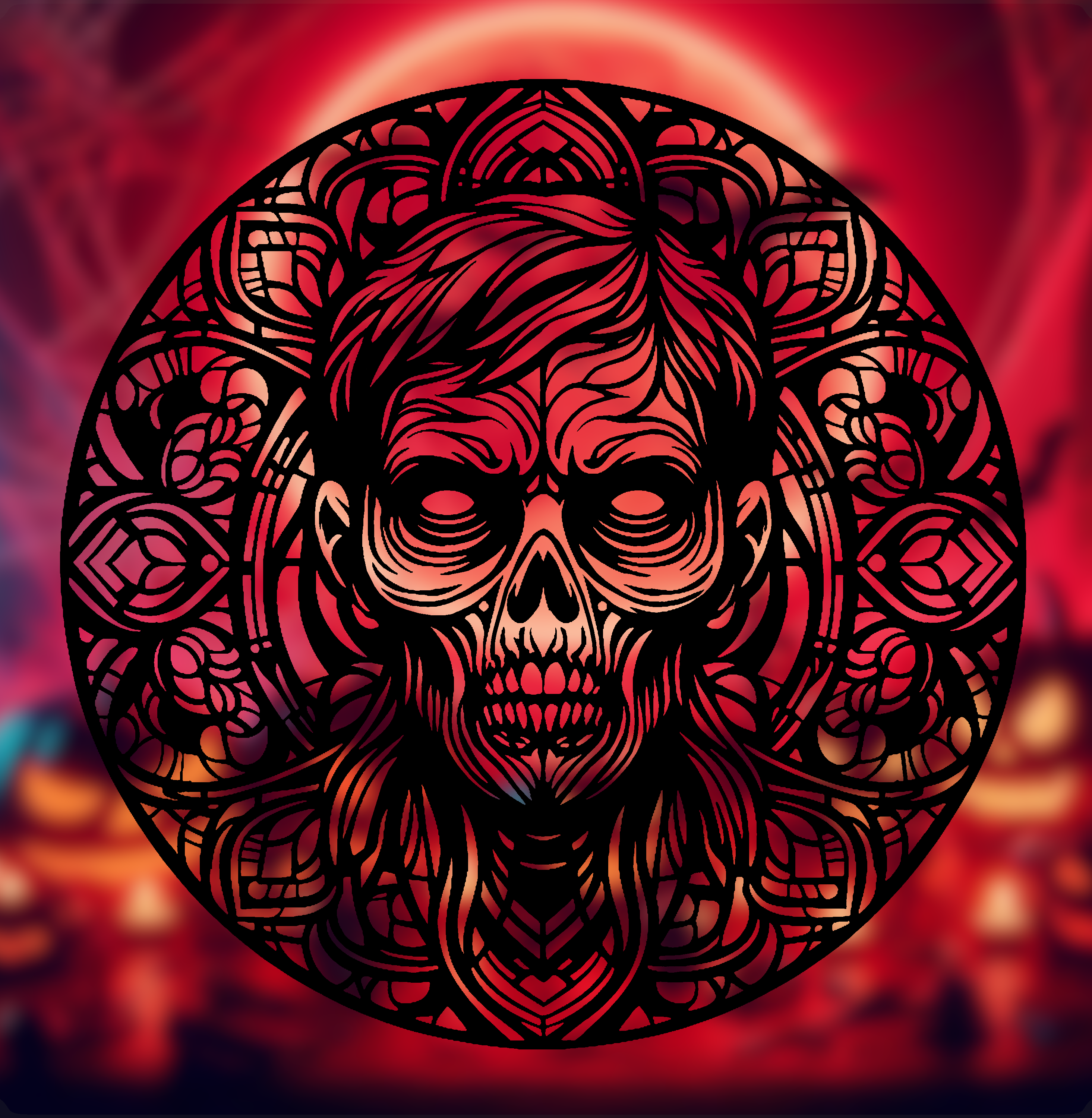 Spooky Halloween 2024 Series – Zombie Stained Glass Style (2D Geometric ...