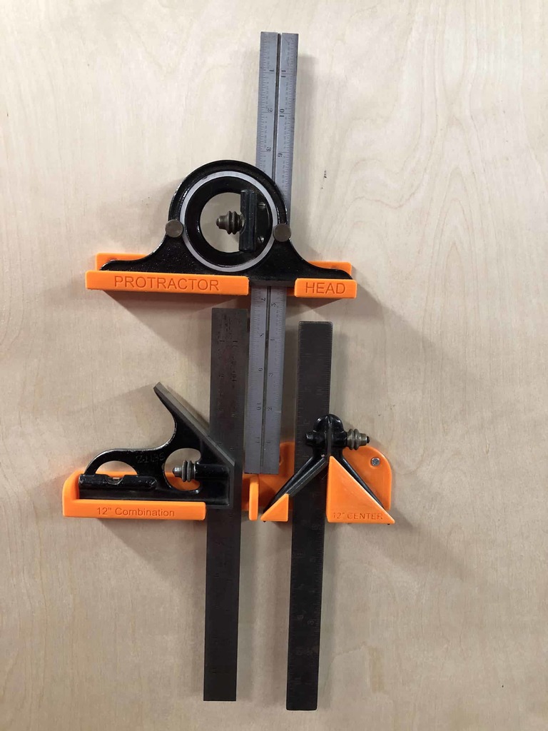 Combination Square Set 3D Printed Holder by MKE Gadgets | Download free ...