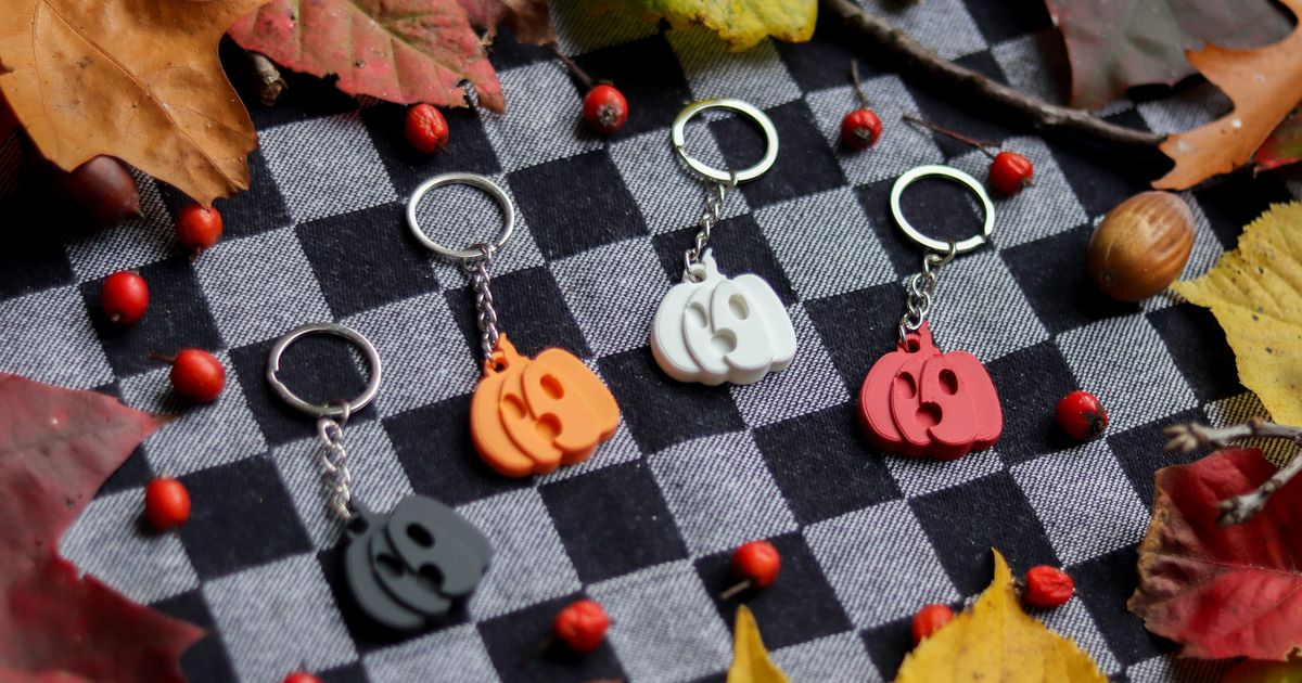 Surprised Pumpkin Keychain | Autumn Series | Halloween by Vic ...