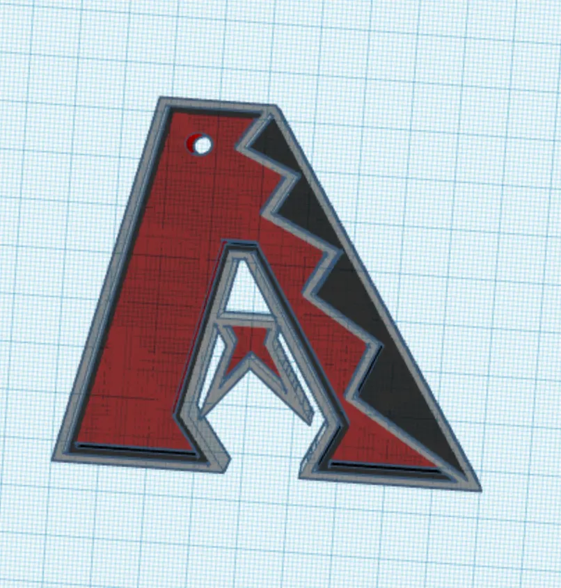 D-Backs logo keychain by Martin Wellington | Download free STL model ...