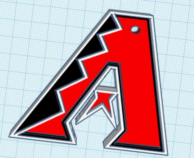 D-Backs logo keychain by Martin Wellington | Download free STL model ...