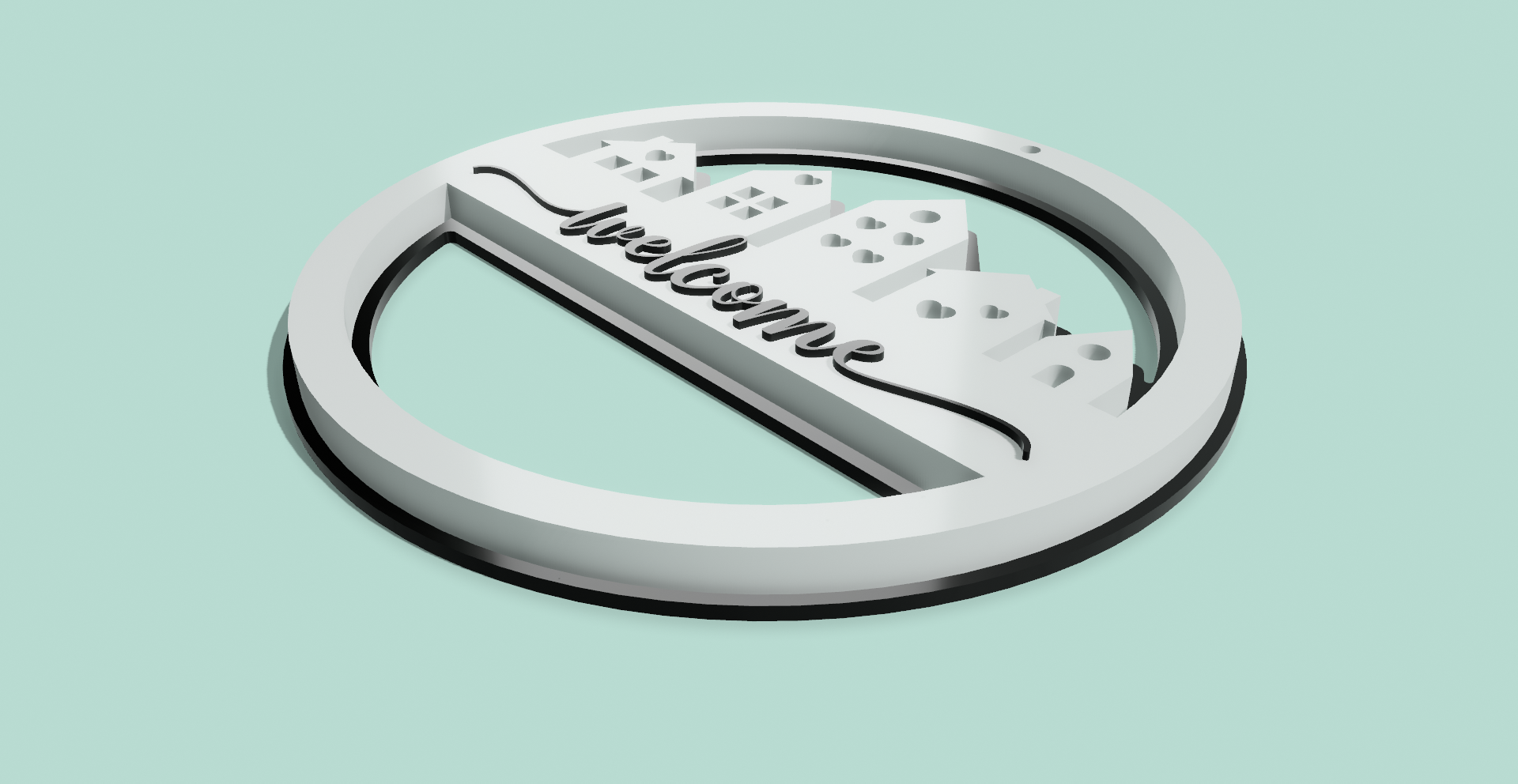 Welcome Door Sign - No MMU or AMS needed by Mat3d | Download free STL ...