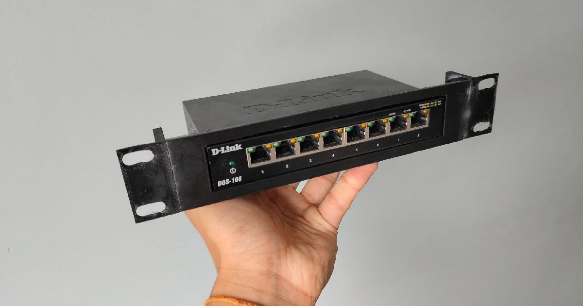 10" Rack Mount DGS108 Switch by WyliGr | Download free STL model ...