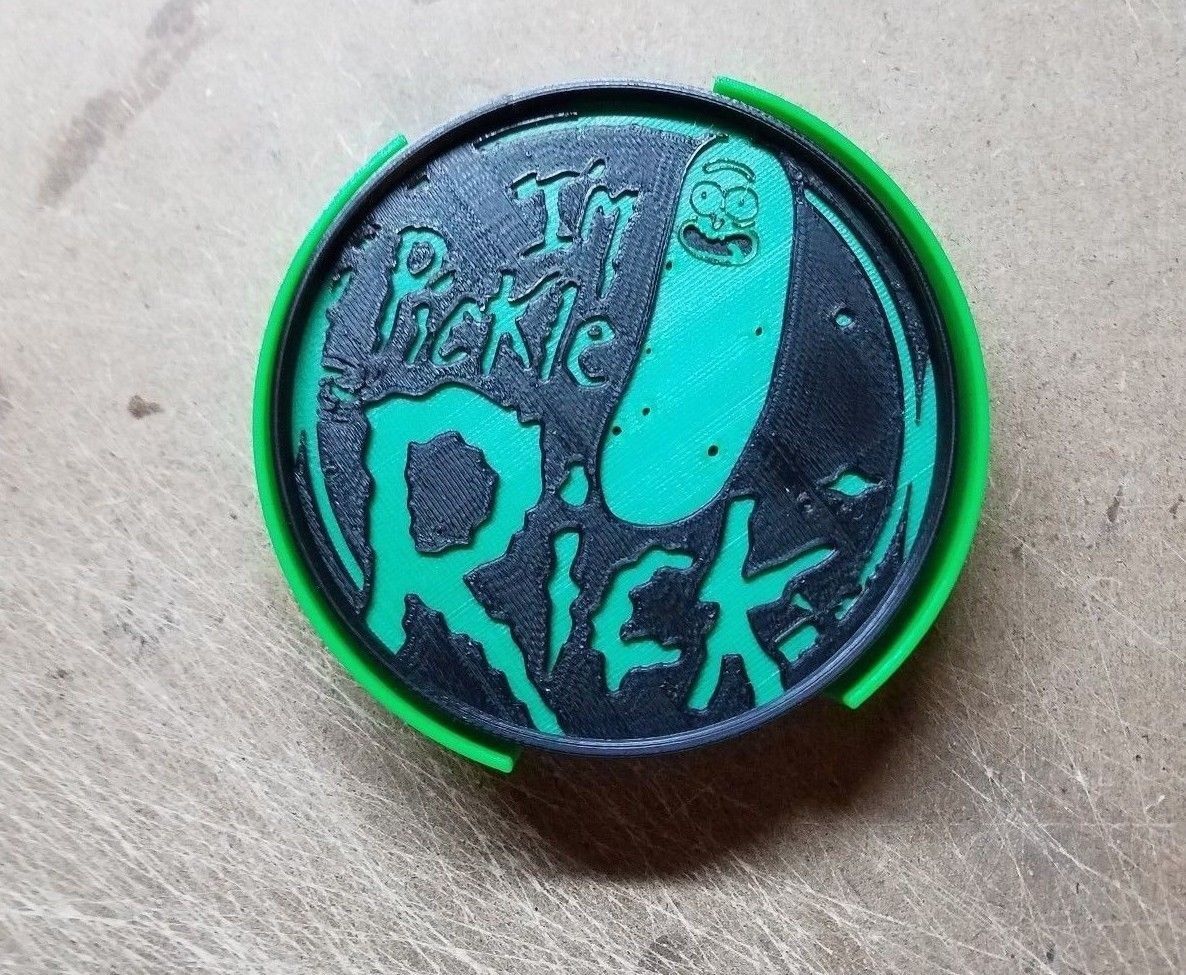 Pickle Rick Coaster and Holder by Tech_Outreach | Download free STL ...