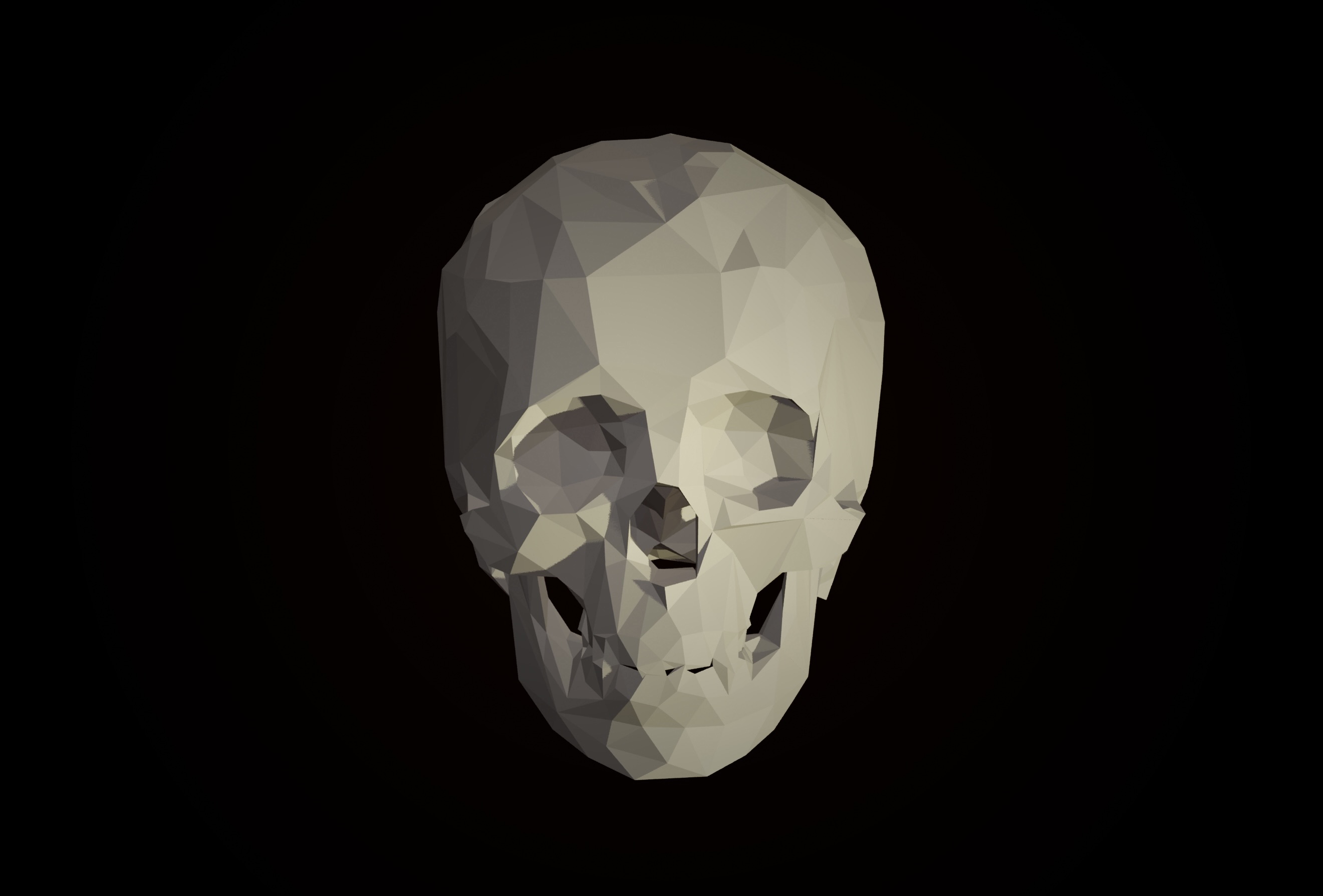 Low Poly Full Skull by vidision | Download free STL model | Printables.com