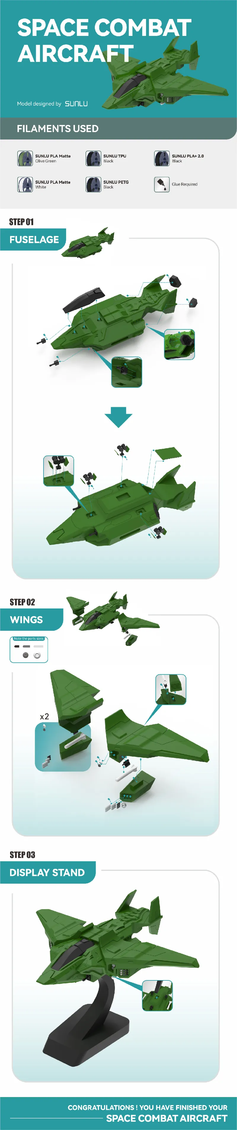 Space Combat Aircraft_SUNLU by SUNLU | Download free STL model ...