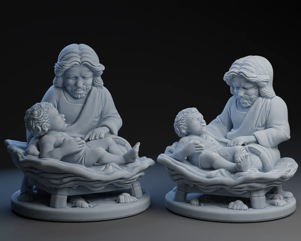 Father and Son Nativity Scene by Peter Farell | Download free STL model ...