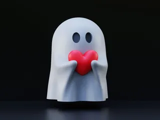 Halloween ghost heart by Keegan Esh | Download free STL model ...