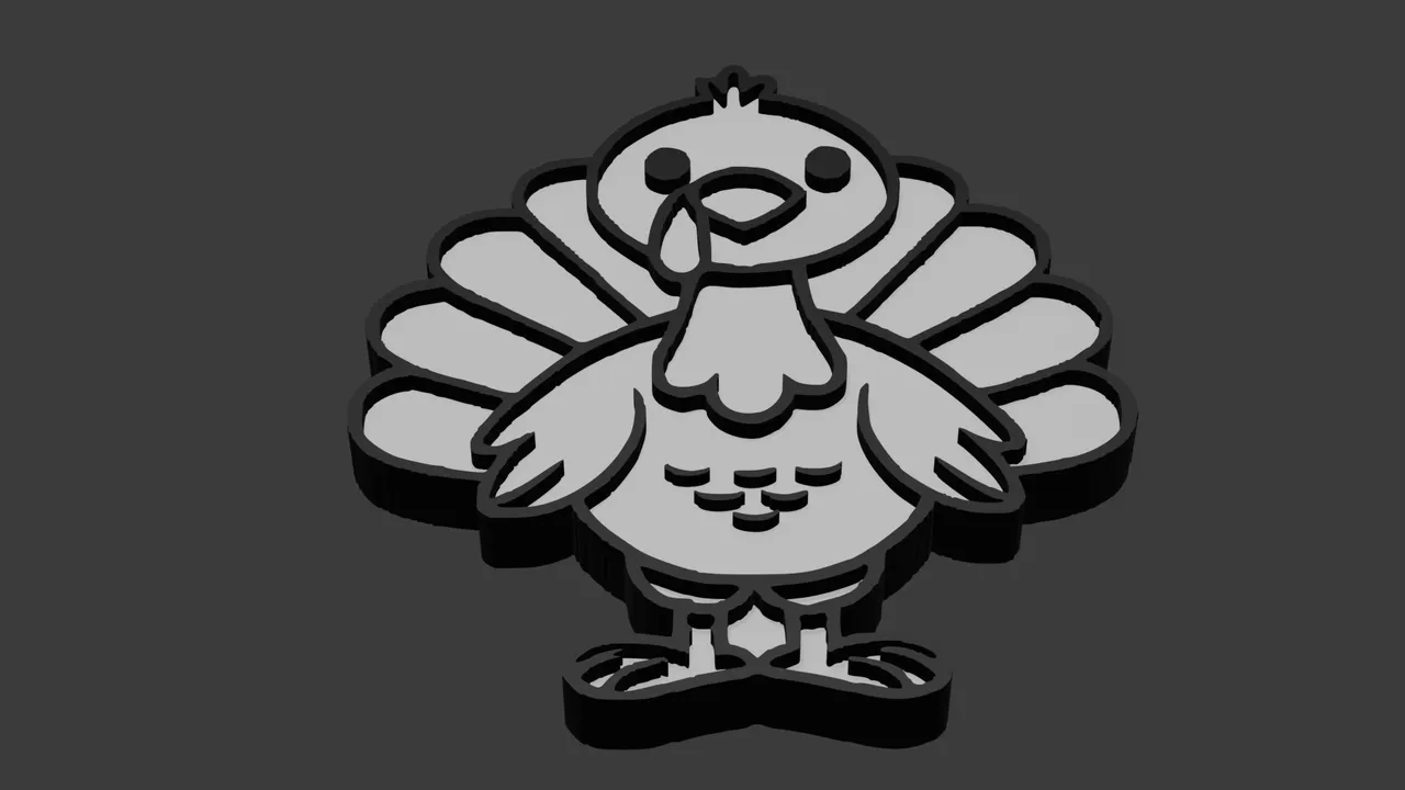 Thanksgiving Turkey Keychain by PrintCube3D | Download free STL model ...
