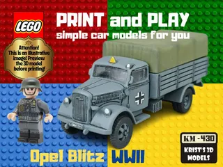 LEGO OPEL BLITZ WWII by Mgr. Pavel Krist | Download free STL model ...