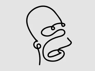 Homer Simpson Line Art by LeTTDesign | Download free STL model ...