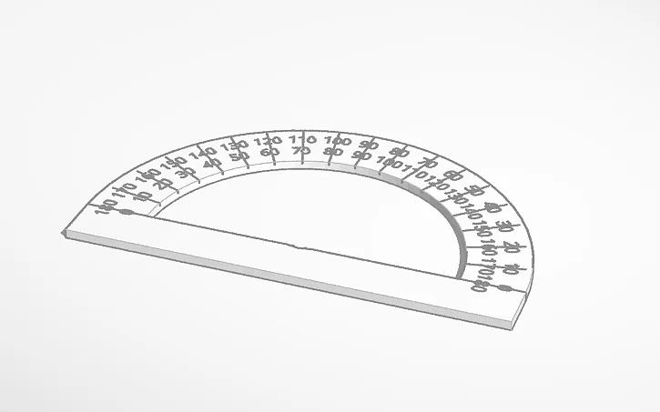 Protractor (With Hole) by Edge Design | Download free STL model ...