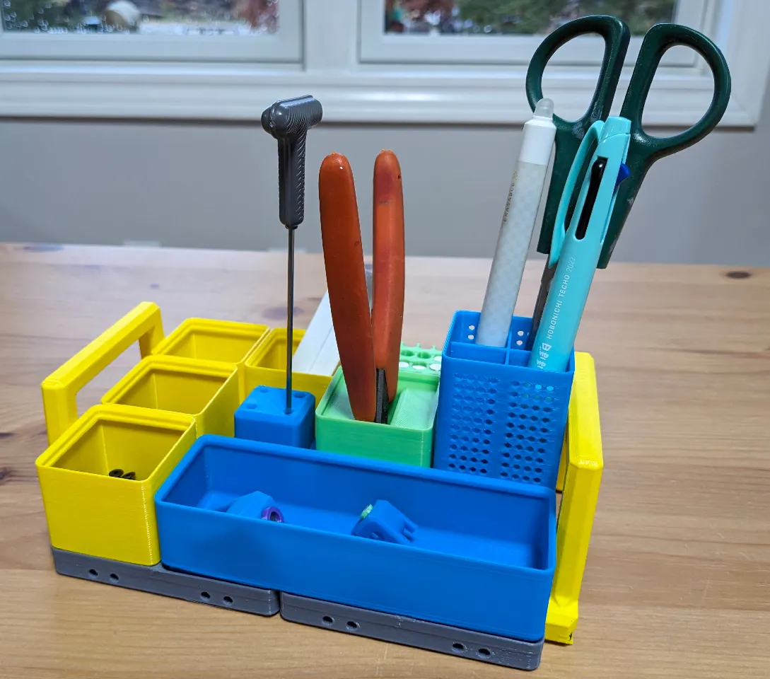 Gridfinity tall divided bin to hold pen/pencil/small tools upright ...