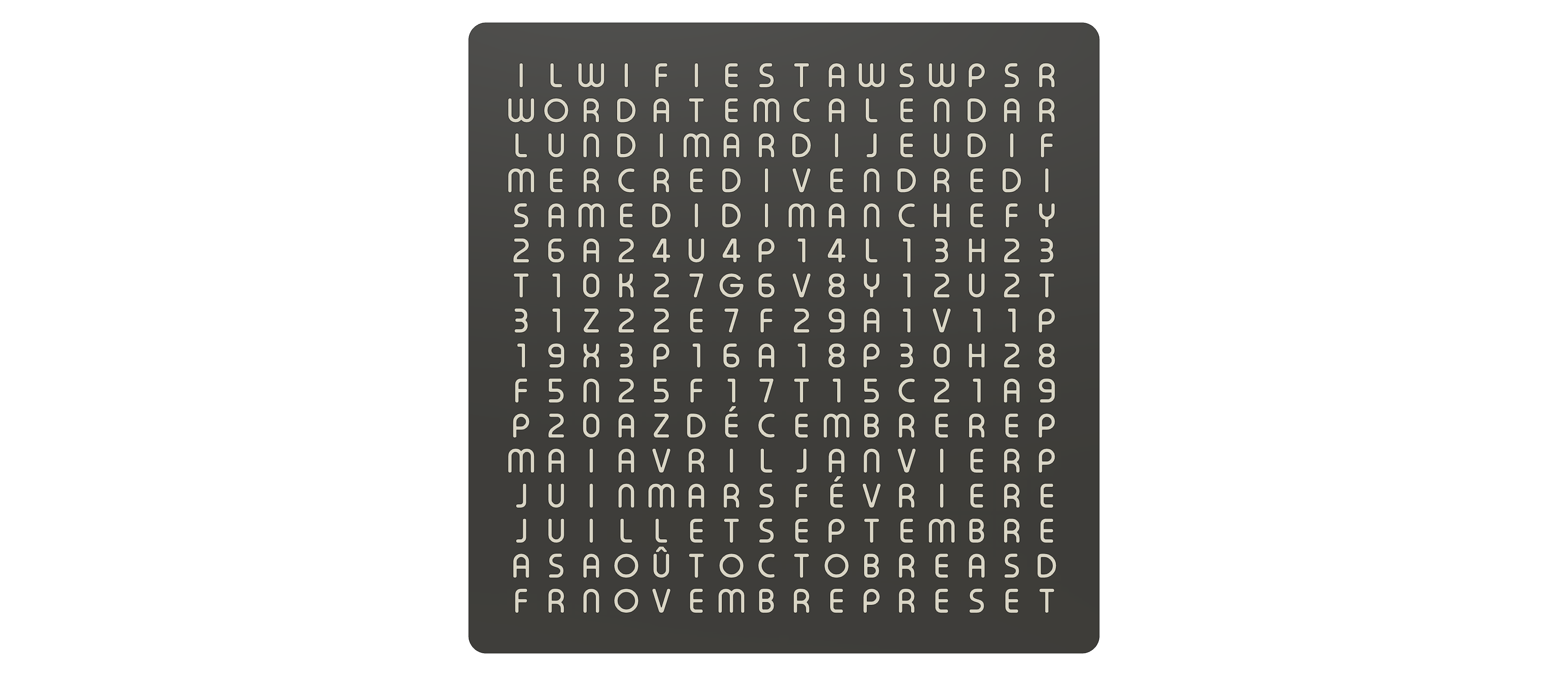 WordCalendar 16x16 - 2024 by AWSW | Download free STL model ...