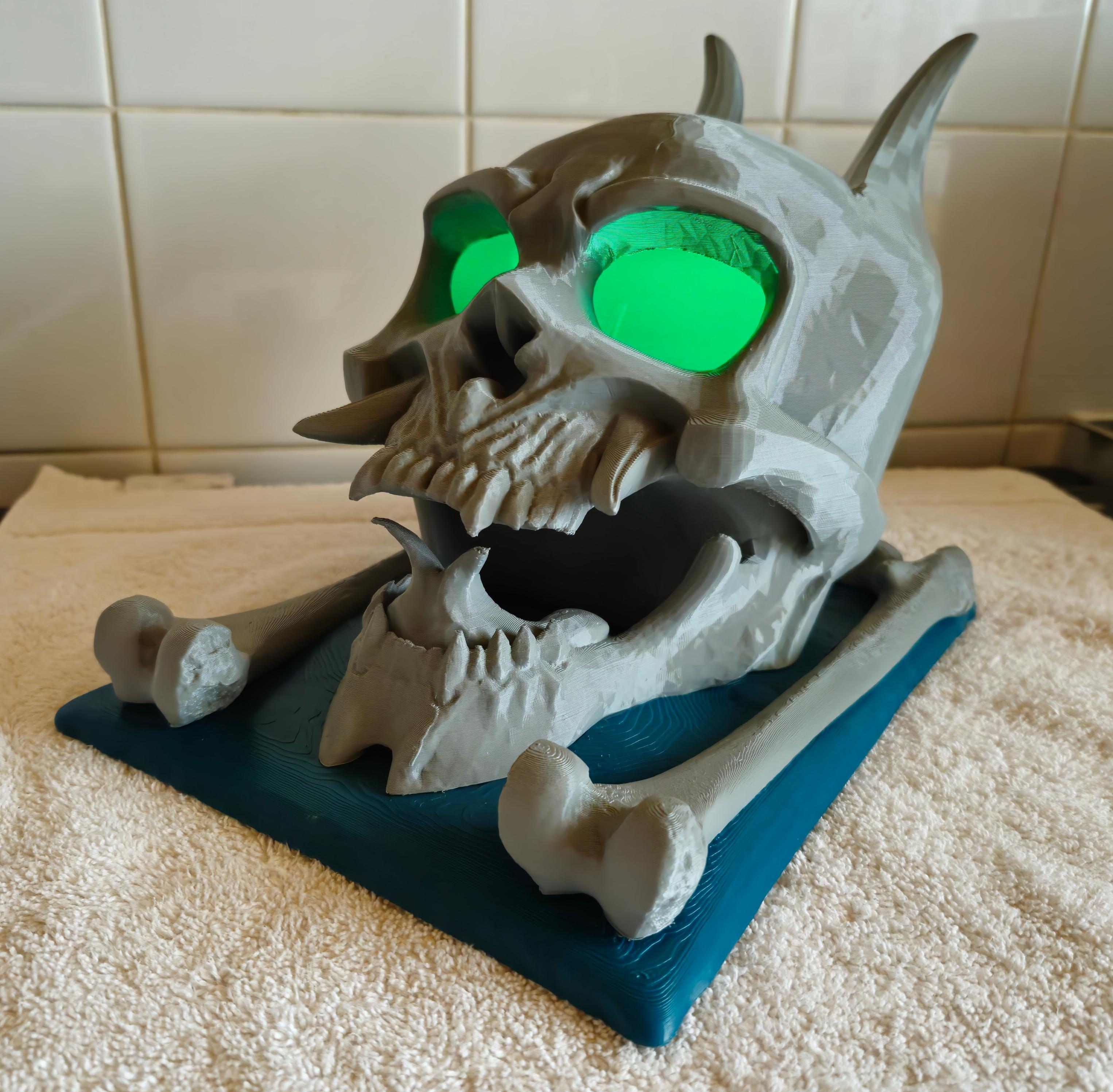 Oni Horned Demon Skull Light by Fat muppet | Download free STL model ...