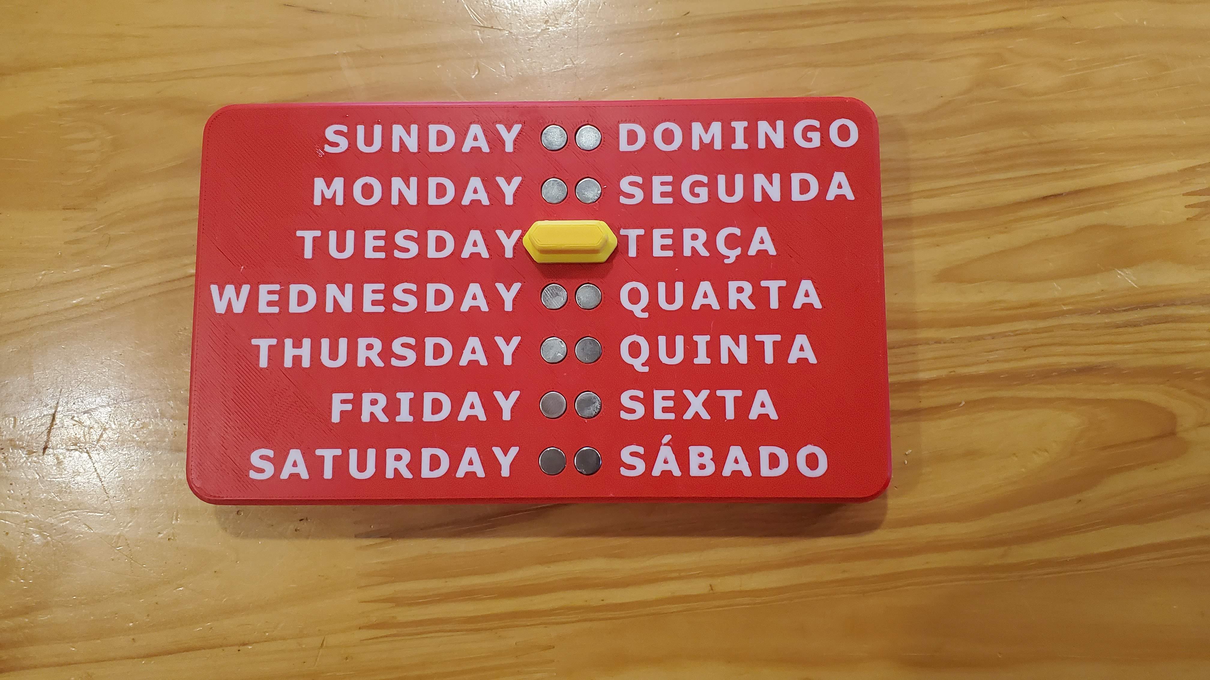 Bilingual Days of the Week Board for Kids (multicolor) by paulorfo ...