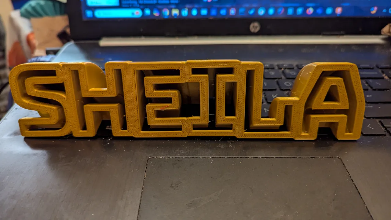 Sheila desktop sign by Ken G. | Download free STL model | Printables.com