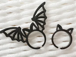 Bat & Cat rings by hellgy | Download free STL model | Printables.com