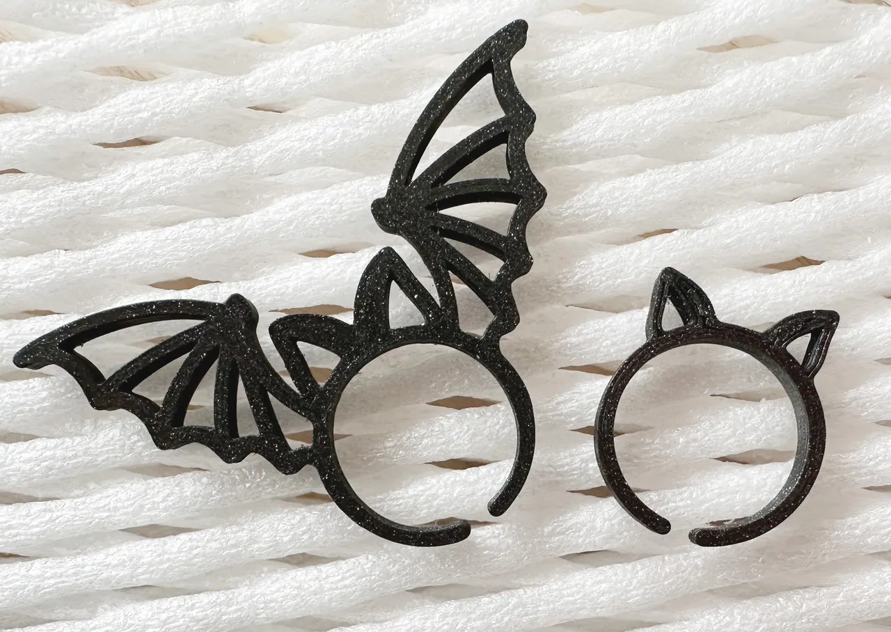 Bat & Cat rings by hellgy | Download free STL model | Printables.com