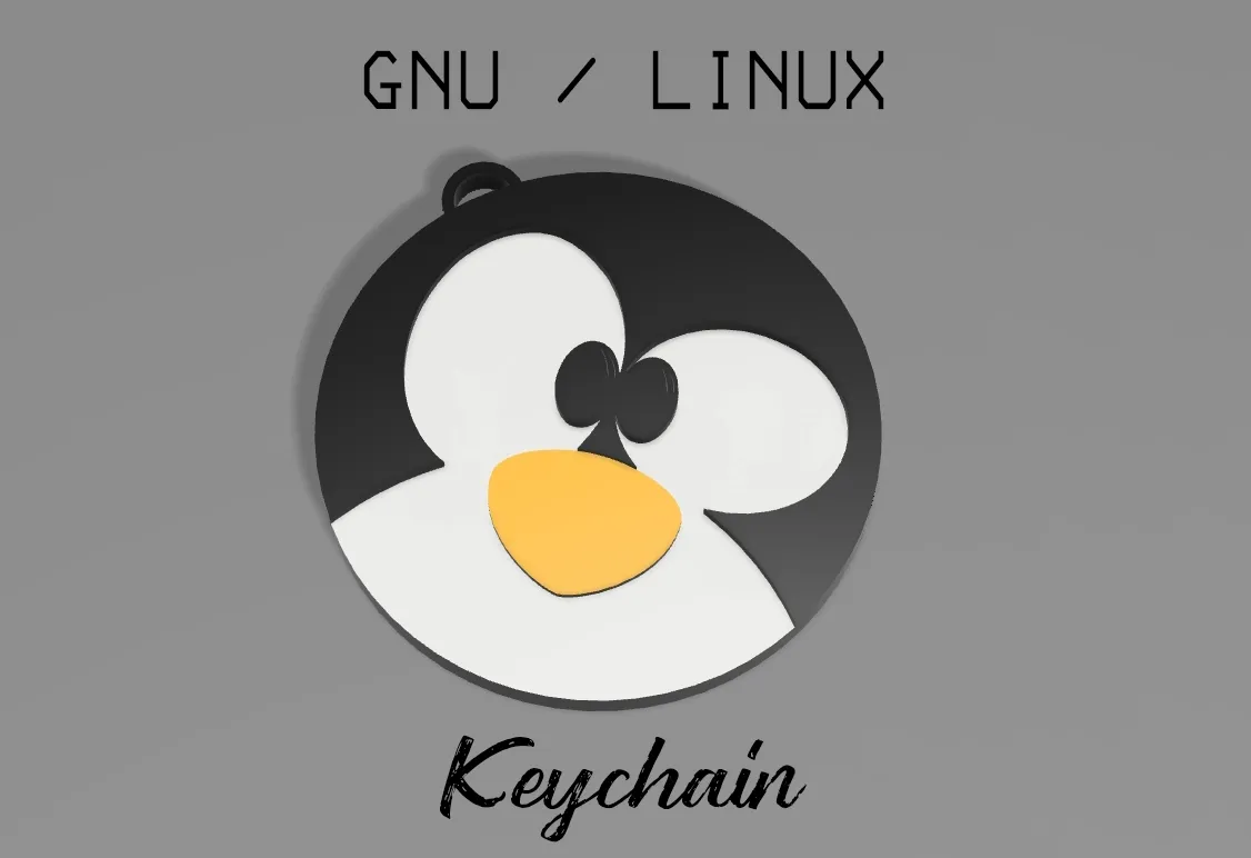 GNU/Linux Keychain by WindyEle | Download free STL model | Printables.com