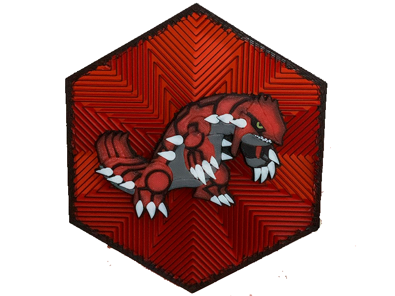 Cuadro Hexagonal Pokemon Groudon by Ismael Leon | Download free STL ...