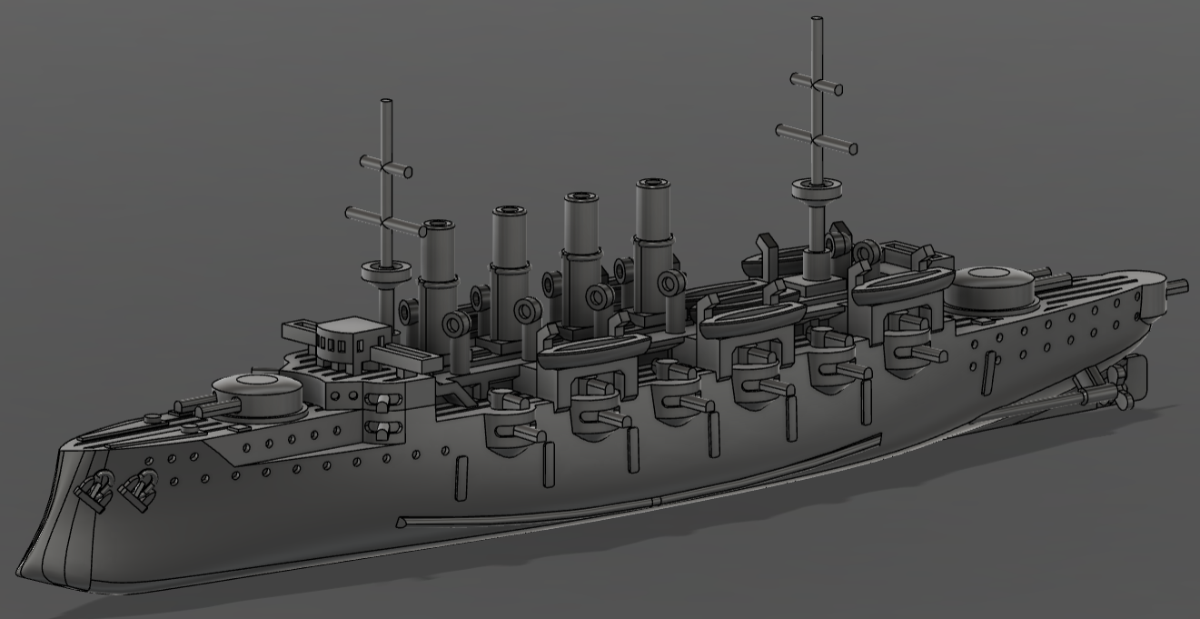 Armored Cruiser HMS Steadfast [Fictional] by DeltaX | Download free STL ...