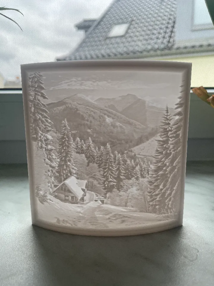 Lithophane - Haus im Schnee by Pierre Jäckel | Download free STL model ...