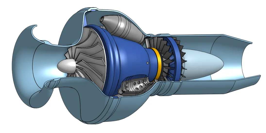 Turbojet Engine - Radial Compressor Cutaway Model by vt.s | Download ...