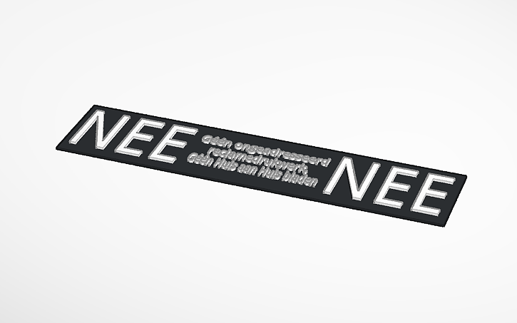 Nee Nee sticker voor brievenbus [Dutch] by Jeroen van den Raadt ...