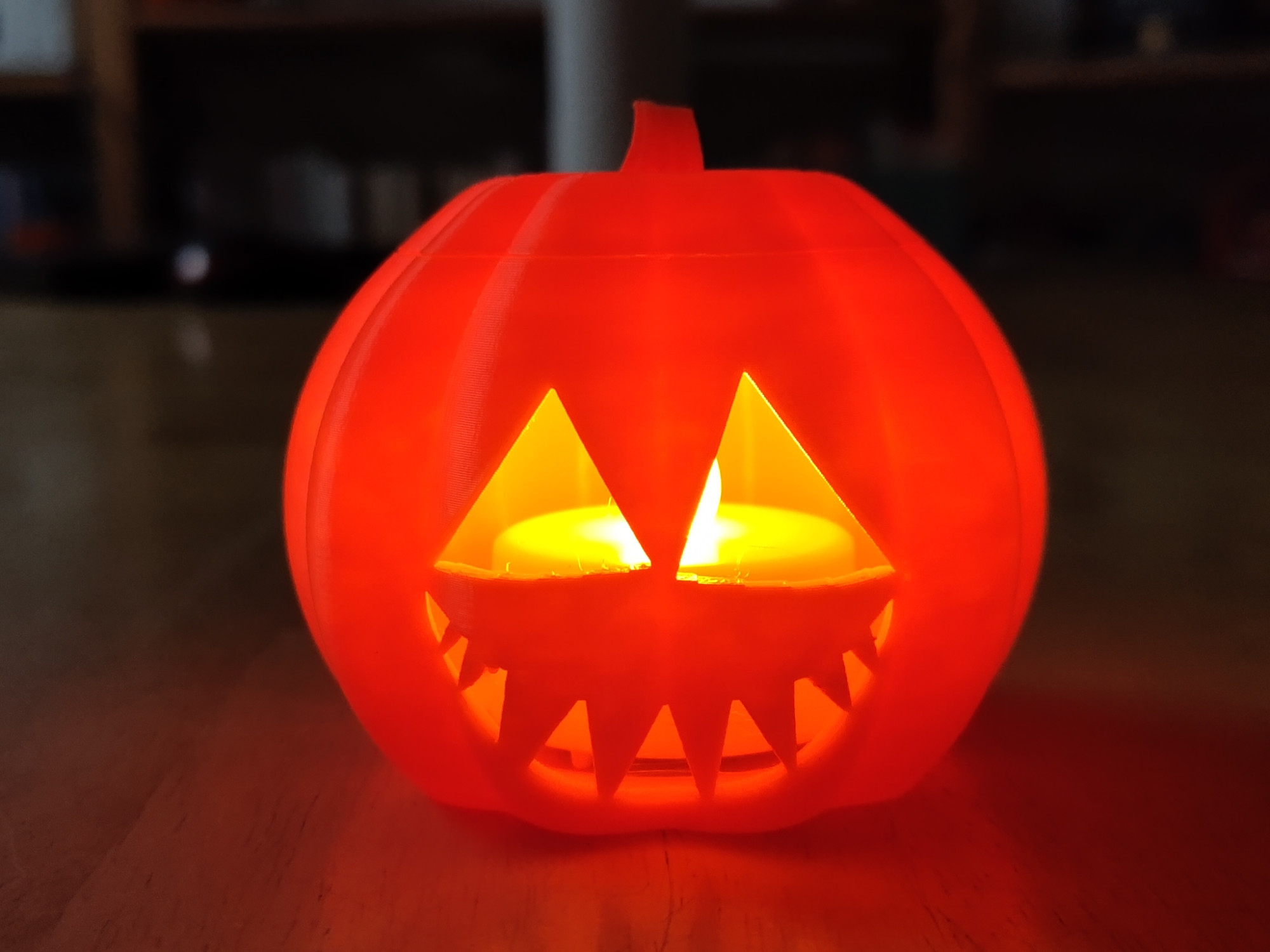 Halloween Pumpkin (Jack-O'-Lantern) for LED tealight (printable without ...