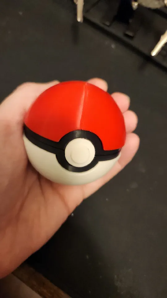 Opening Poke ball with a latch and print in place hinge by GeoPrints13 ...