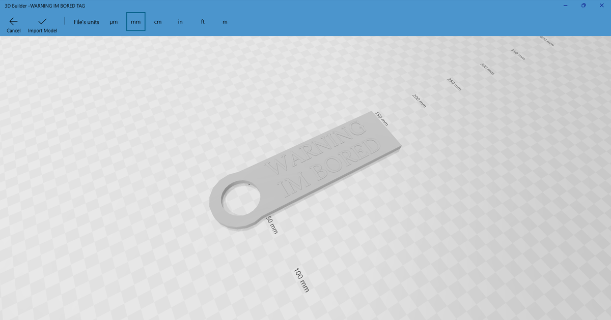 Warning I'm bored tag by Tyler | Download free STL model | Printables.com