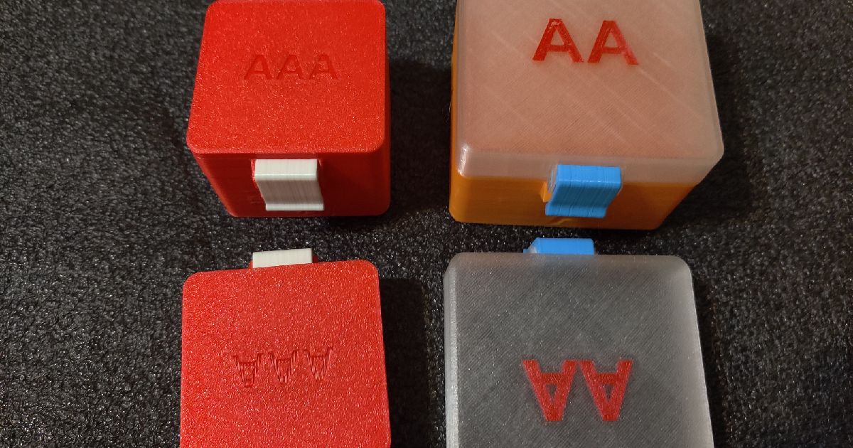 AAA Battery Box, Snap Hinge by brass_ring | Download free STL model ...