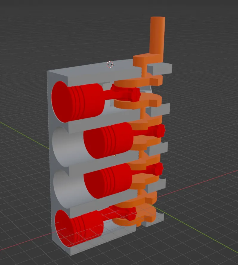 In-Line 4 piston engine model by Xris Kava | Download free STL model ...