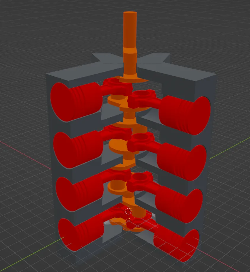 V8 crossplane piston engine model by Xris Kava | Download free STL ...