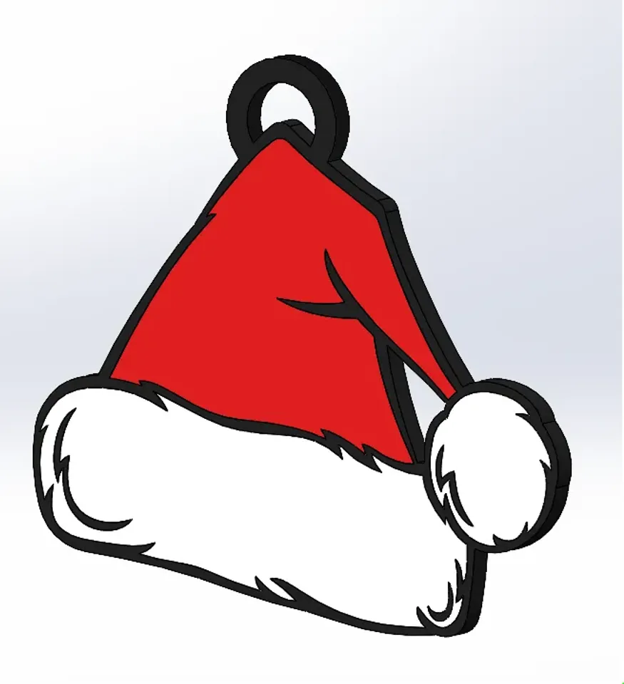 Santa hat ornament (Multi-colored) by Genefletch | Download free STL ...