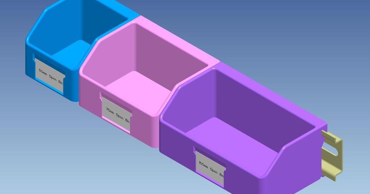 DIN Rail Mounted Open Top Bins by Matthew LaBerge | Download free STL ...