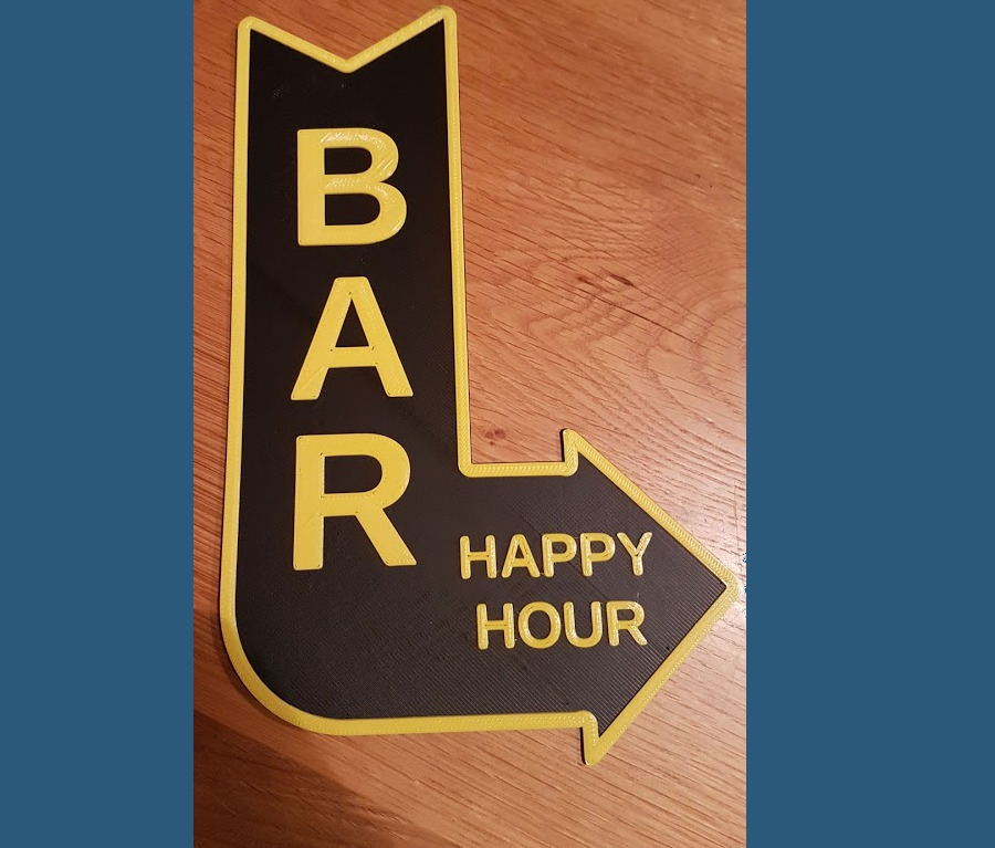 Bar - Happy Hour - Sign by GCodePrintr | Download free STL model ...