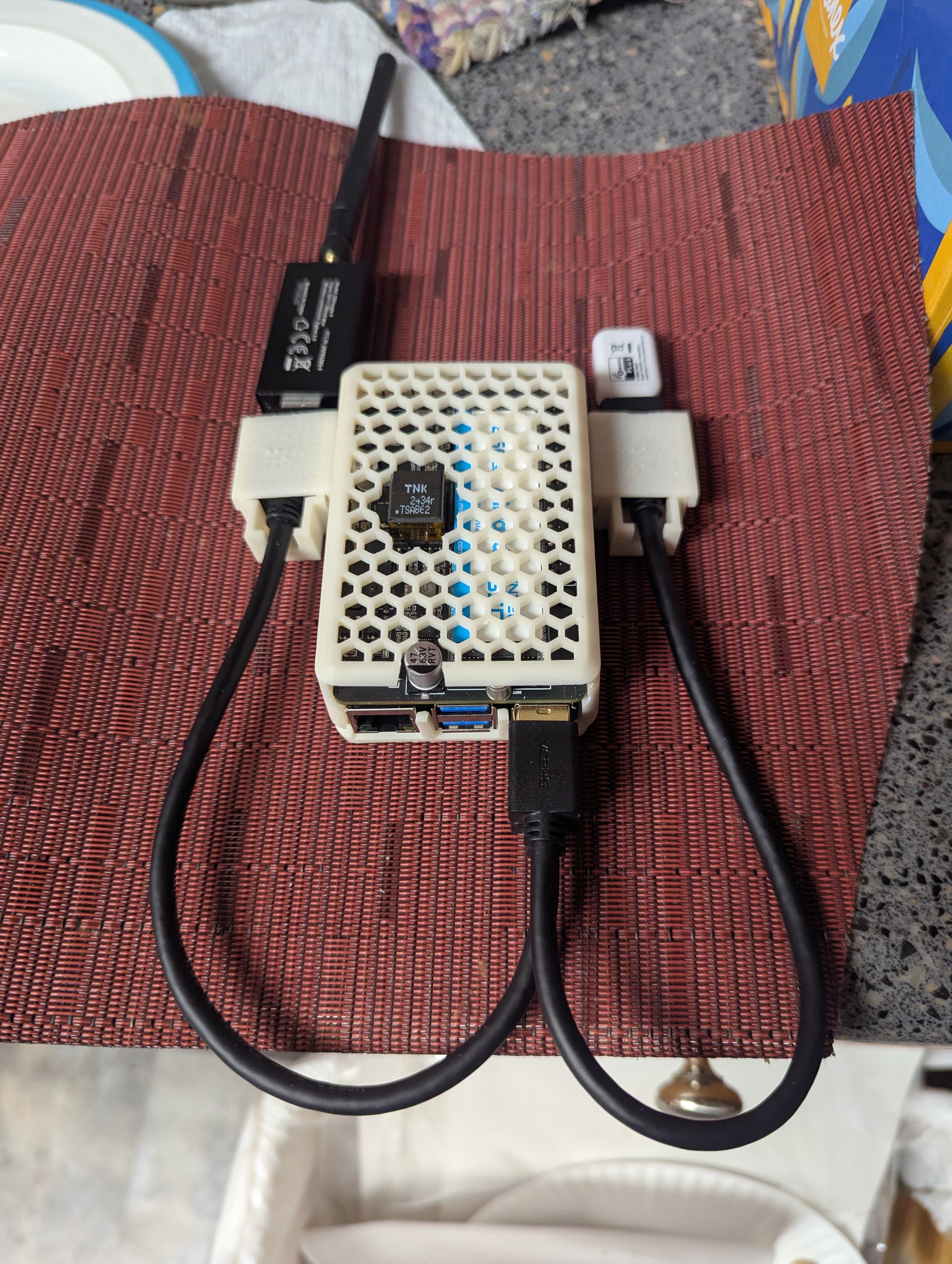 Raspberry Pi 5 NVMe HAT case with USB extension holders (snap fit) by ...