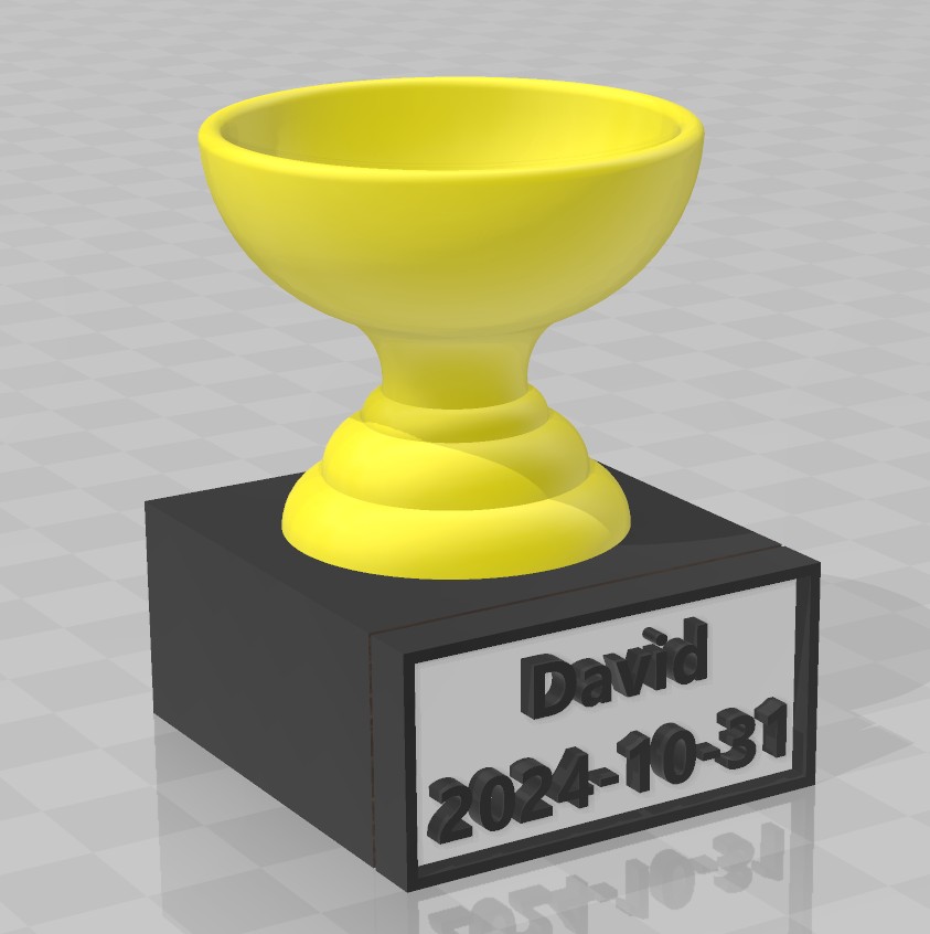 Small trophy with plate by Rego | Download free STL model | Printables.com