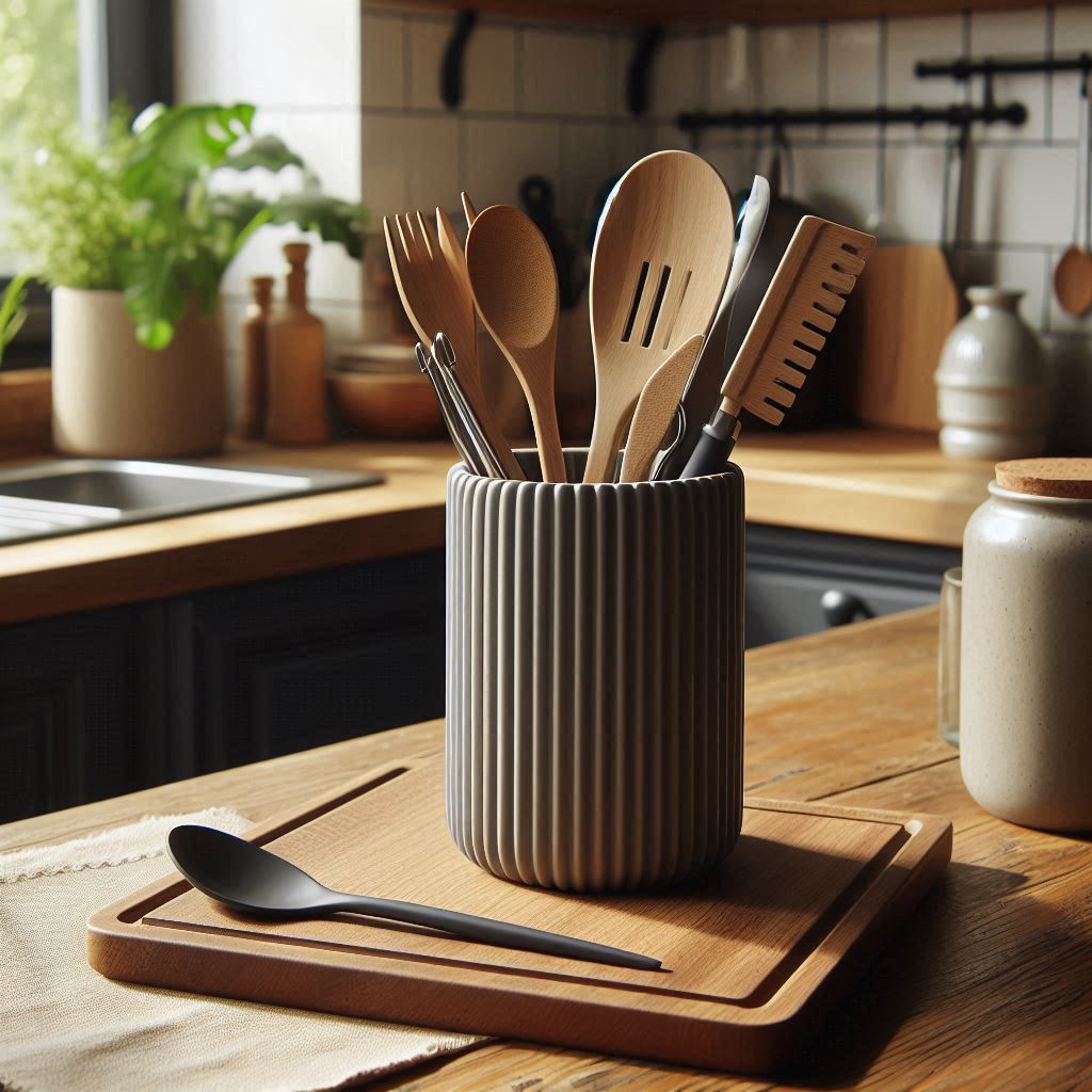 Ribbed Kitchen Utensil Holder, Utensil Basket by Deltaprints | Download ...