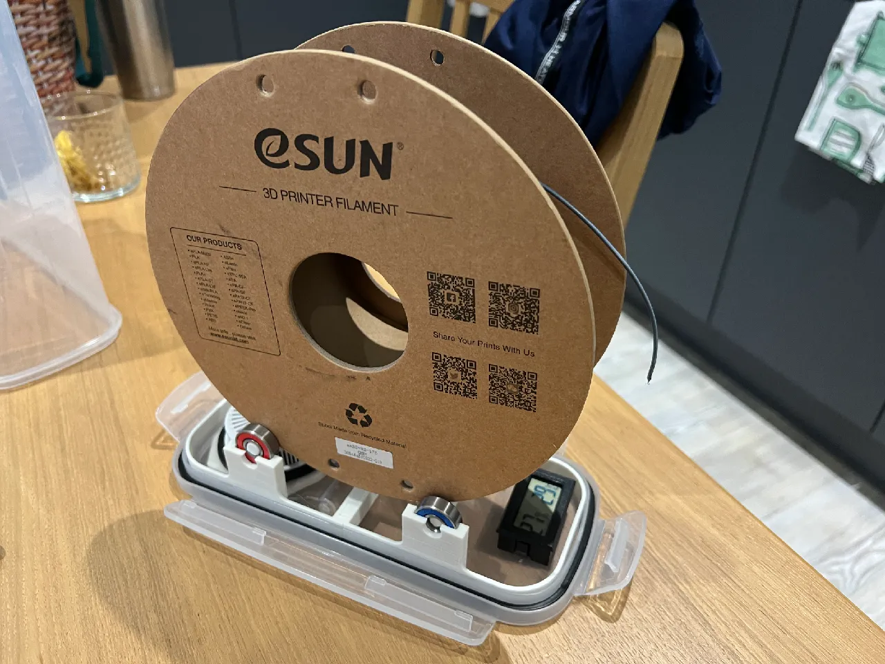 Easier to print filament dry box spool base by MadebyCat | Download ...