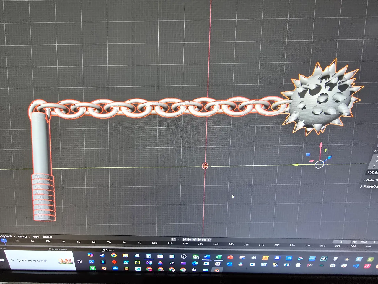 Spiked Mace on Chain by BunnyHop3DPrints | Download free STL model ...