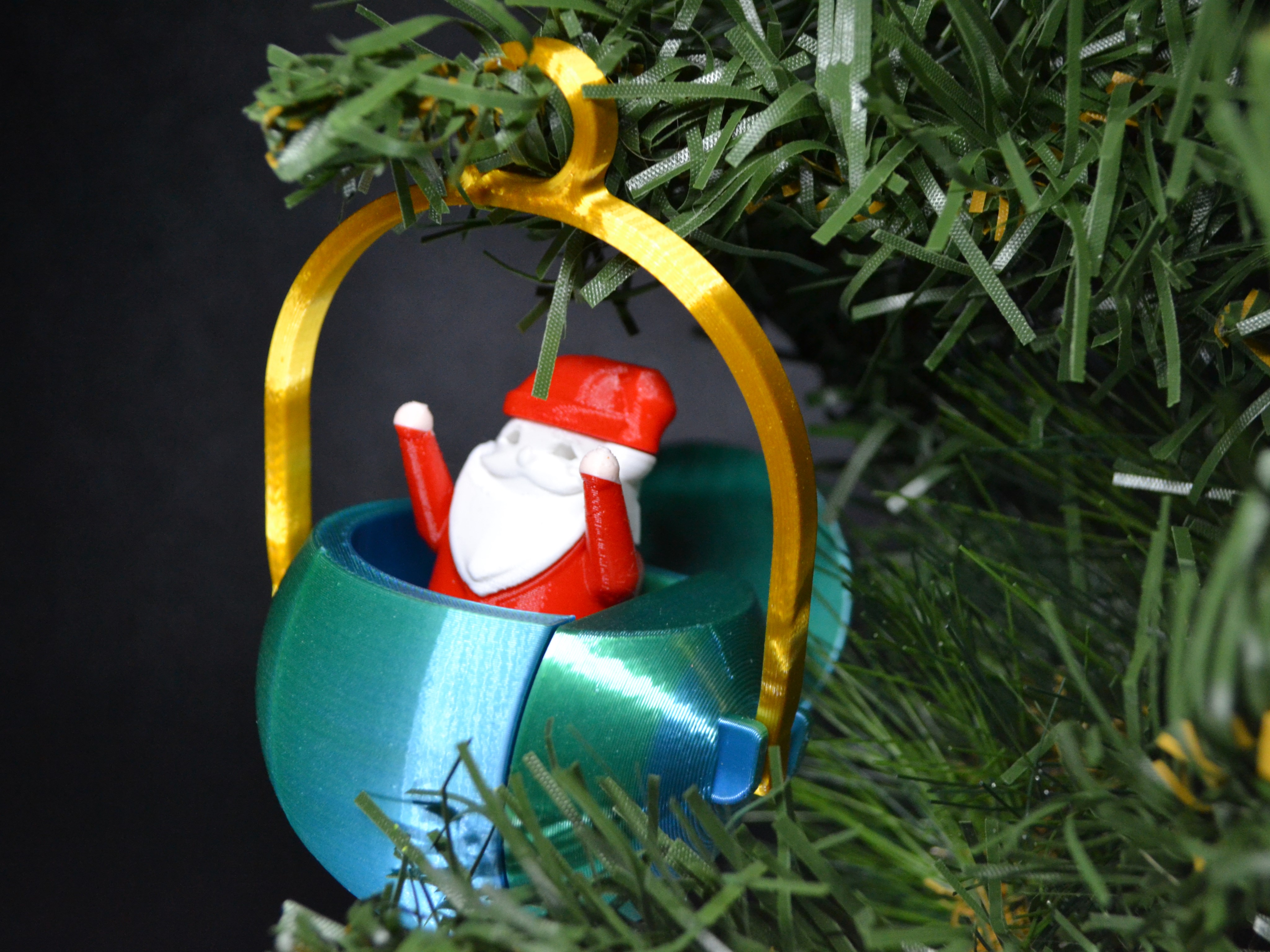 Pop-up Santa Ornament - Christmas Xmas Gift, Toy, Bauble, or Decoration ...
